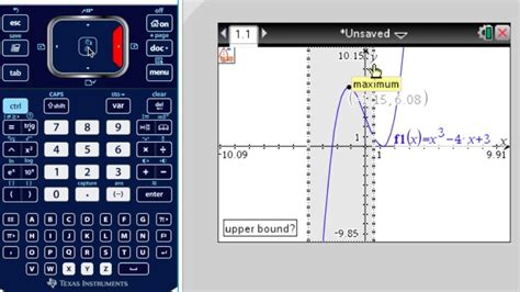 Ti Nspire Cx Finding A Maximum Or Minimum Stationary Point Youtube