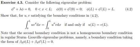 Solved Exercise Consider The Following Eigenvalue Chegg