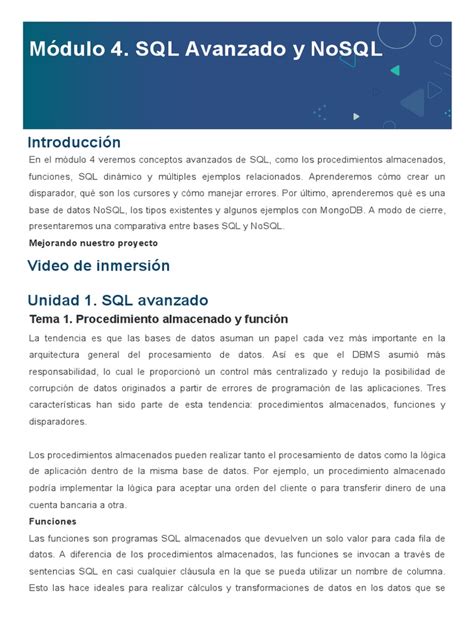 Modulo 4 Pdf Sql No Sql