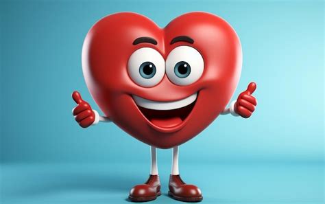 Emoji en forma de corazón rojo de dibujos animados en 3d world emojis