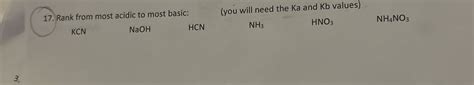 High Quality Solution Rank From Most Acidic To Most Basicyou Will