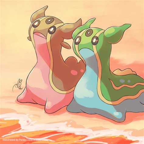 ポケモン「トリトドン にしのうみとひがしのうみ 同じ夕日を見る。 ポケモン版深夜の真剣」神奈ぺろん🐇のイラスト