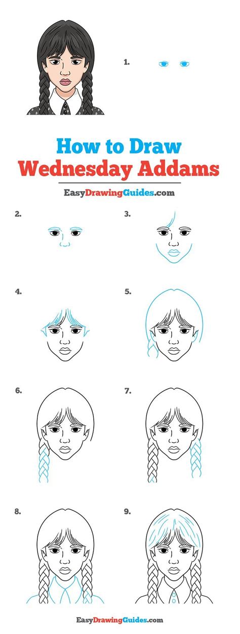 How To Draw Wednesday Addams Really Easy Drawing Tutorial I 2024