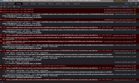 Xhr Timeout Undefinedms Extension Downloadupdate Error And Update Vs