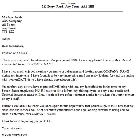Job Offer Thank You Letter Example Icover Org Uk