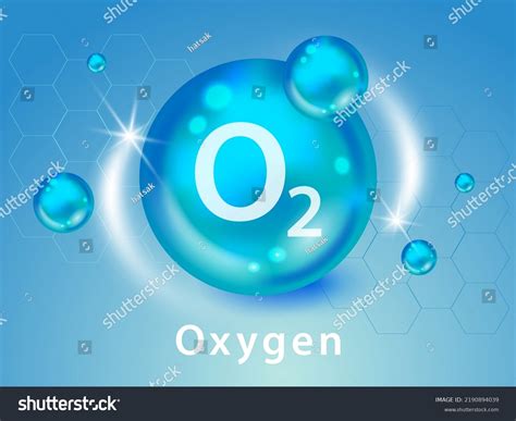 Oxygen O2 Molecule Models Blue Background Stock Vector Royalty Free