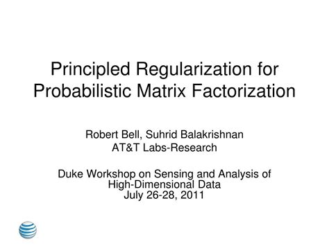 PPT Principled Regularization For Probabilistic Matrix Factorization PowerPoint Presentation