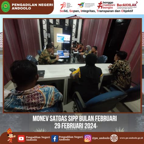 Monitoring Dan Evaluasi Eis Sipp Pengadilan Negeri Andoolo Pengadilan