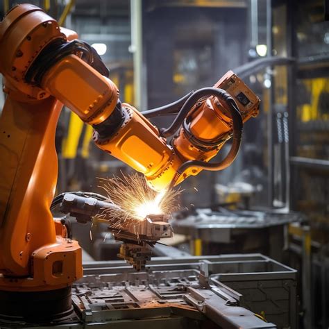 Premium Ai Image Automated Robot Arm Assembly Line
