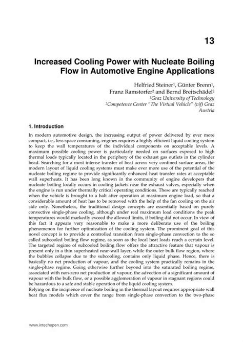 Pdf Increased Cooling Power With Nucleate Boiling Flow In Automotive Engine Applications