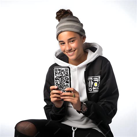 premium ai image 3d render of a teen decoding a qr code with a smar