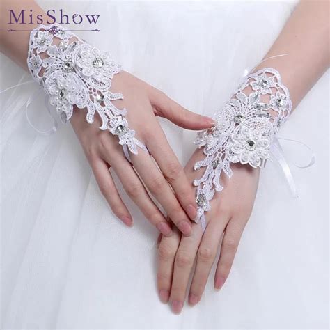 35 Off Cheap Fingerless Lace Wedding Gloves New Hot Sale Fashion White