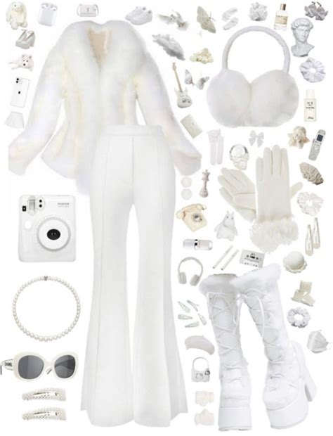 Y2k Winter White Outfit Aesthetic Winter White Outfit Winter