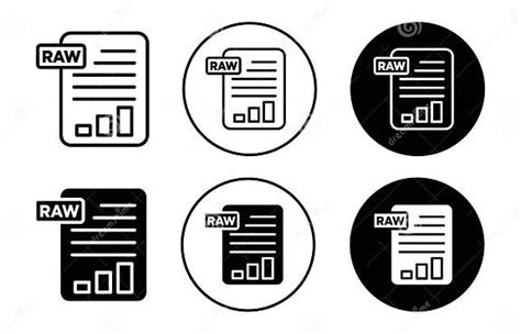 Raw Data Icon Collection Of Outline Thin Line Symbol Or Sign Stock Illustration Illustration
