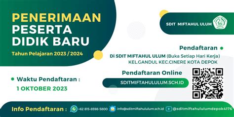 Jadwal Ppdb Tahun 2024 2025 Sdit Miftahul Ulum