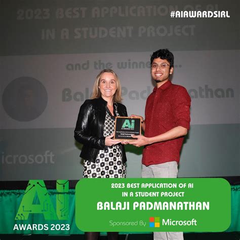 Balaji P On Linkedin I Am Thrilled To Announce That I Have Won An Award At Ai Awards Ireland