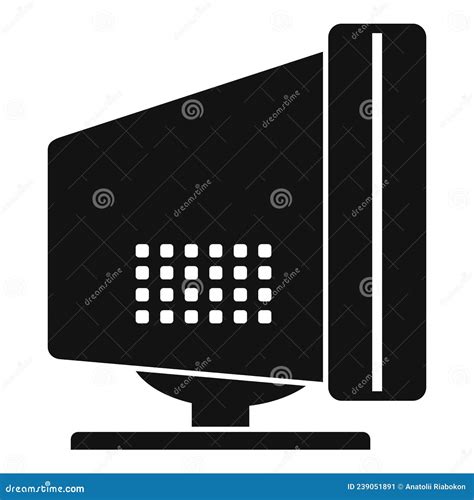 Old Monitor Icon Simple Vector Computer Display Stock Vector