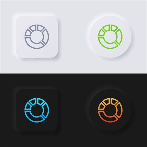 Premium Vector Pie Chart Icon Set Multicolor Neumorphism Button Soft