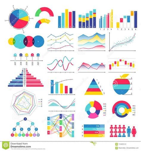 Illustration About Colorful Graphs And Charts Design Data