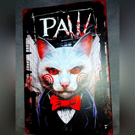 Nwot Paw Saw Movie Parody Tin Metal Wall Art Art Iron Wall Art