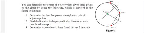 Solved You Can Determine The Center Of A Circle When Given Chegg