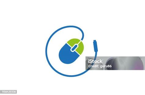 크리에이티브 Compuer 마우스 케이블 서클 로고 벡터 디자인 일러스트 0명에 대한 스톡 벡터 아트 및 기타 이미지 0명 Usb 메모리 Usb 케이블 Istock