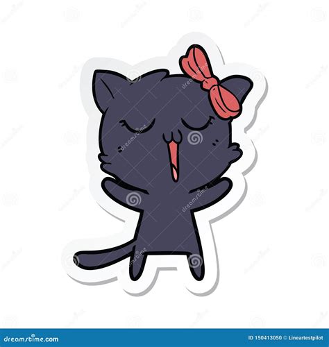 Sticker of a cartoon cat stock vector. Illustration of artwork - 150413050