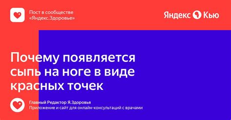 «Почему появляется сыпь на ноге в виде красных точек — Яндекс Кью