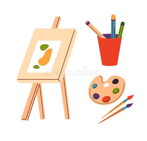 An Art Supplies Vector Illustration Stock Vector Illustration Of