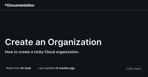 Create An Organization • Unity Cloud