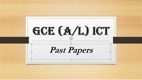 GCE A L ICT Past Papers And Marking Scheme Tamil Medium Learn Everything
