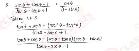 Class10 Icse Maths Important Questions Chapter Trigonometrical Identities