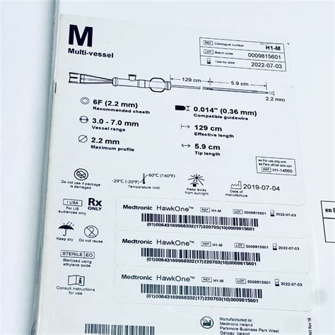 New Medtronic H1 M Hawkone Directional Atherectomy System Disposables