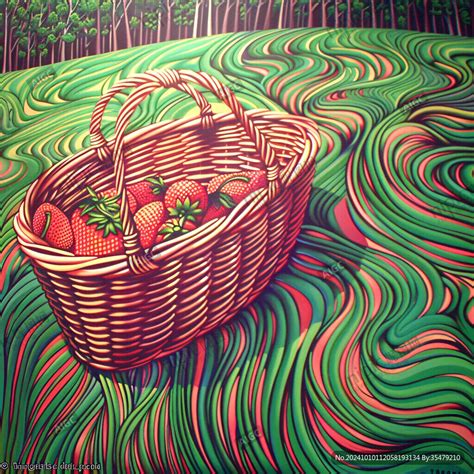 Ai创作图创意草莓插画 草莓宣传画 美术创意广告彩绘作品 草莓本本插画 视觉错觉立体画 3d画山楂 3d画生鲜 草莓包装插画 草莓采摘园插画