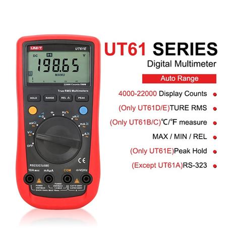 UNI-T UT61C Digital Multimeters AC 1000V RS232 PC Connect Data ...