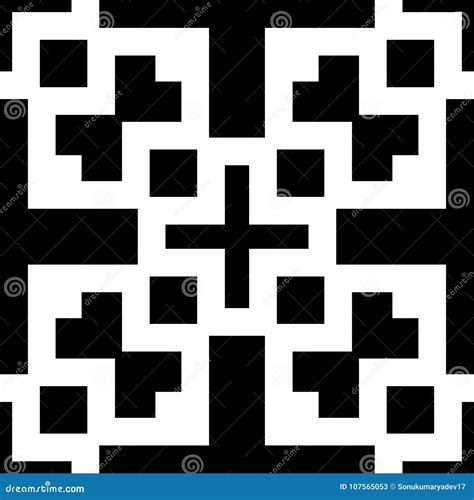 White Background And Black Repeted Pattern Stock Vector Illustration