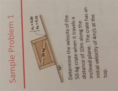 Solved Sample Problem 1Determine The Velocity Of The 50 Kg Chegg Com
