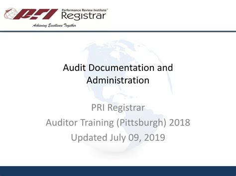PPT Comprehensive Audit Documentation And Administration Training 2018 PowerPoint Presentation