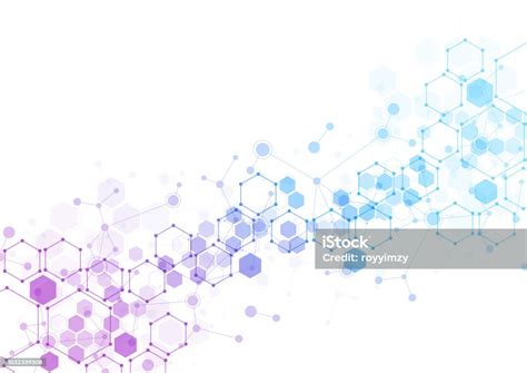 기술 배경 및 과학 스타일에서 추상 육각 분자 구조 의료 디자인입니다 벡터 일러스트 레이 션 0명에 대한 스톡 벡터 아트 및
