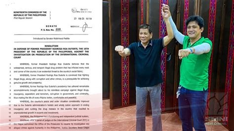 Sen Robin Naghain Ng Resolusyon Para Ipagtanggol Si Dating Pangulong