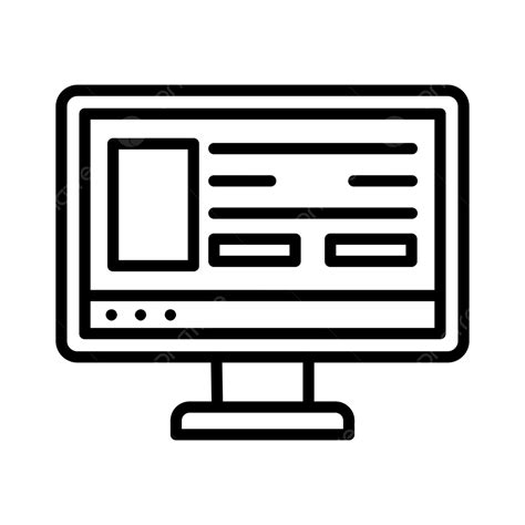 모니터 라인 아이콘 벡터 컴퓨터 데스크탑 표시하다 Png 일러스트 및 벡터 에 대한 무료 다운로드 Pngtree