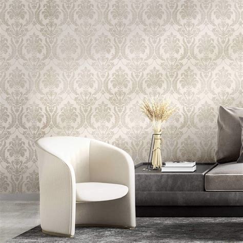 Tapeta jasna glamour roślinny wzór 28806