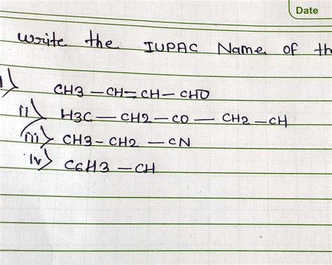Solved Write The Iupac Name Of The Following Ch Ch Ch Cho H C