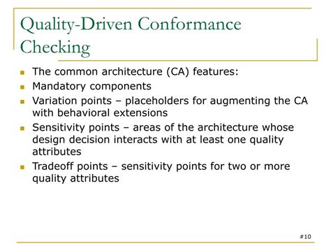 Ppt Quality Driven Conformance Checking In Product Line Architectures