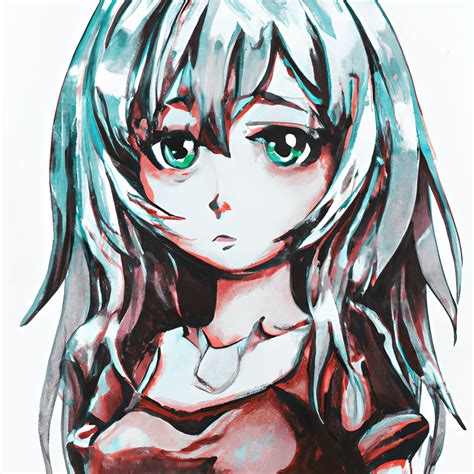 Anime Girl Distressed Effect Hyper Realistic Painting · Creative Fabrica