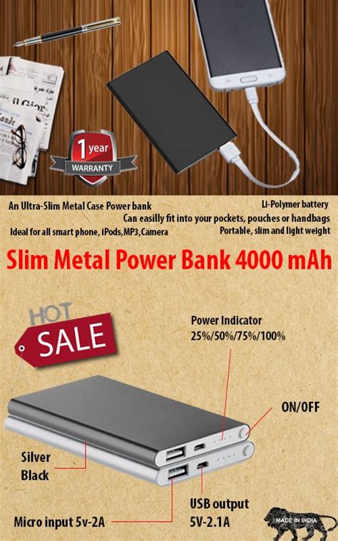 Gold Travel Slim Metal Power Bank Mah Li Ion Polymer At Piece In Faridabad