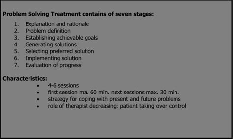 The Seven Stages Of Problem Solving Treatment Download Scientific