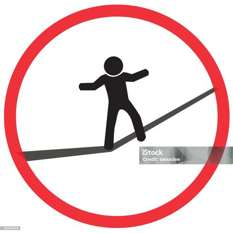 Stackline 서명도 기호 기호 및 트래픽 심볼 디자인 개념 벡터 일러스트 레이 션 줄타기 곡예사에 대한 스톡 벡터 아트 및 기타 이미지 줄타기 곡예사 개념 걷기