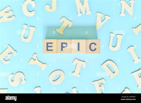 Epic Narrative Form In English Literature Concept Wooden Blocks