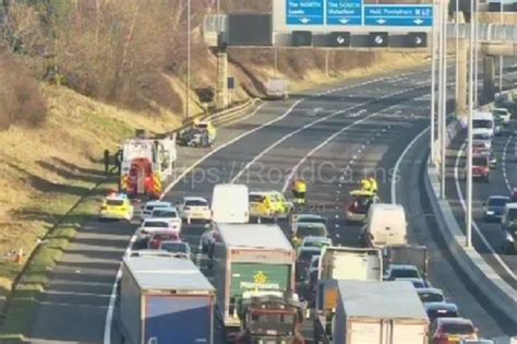 Woman Rushed To Hospital After M62 Four Car Crash Leeds Live